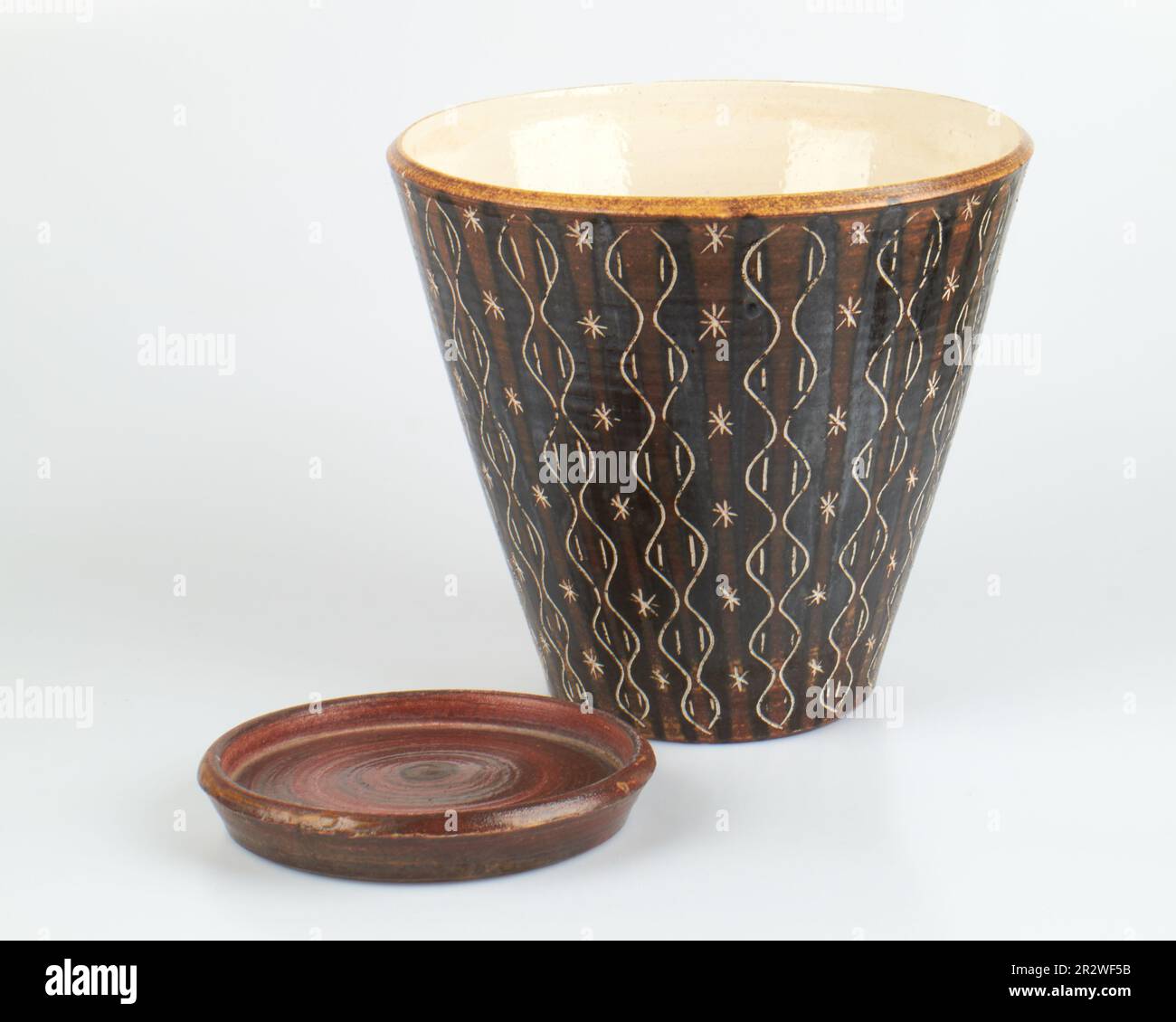 Ambleside Pottery George Cook Studio Pottery sgraffito jardiniere and ...