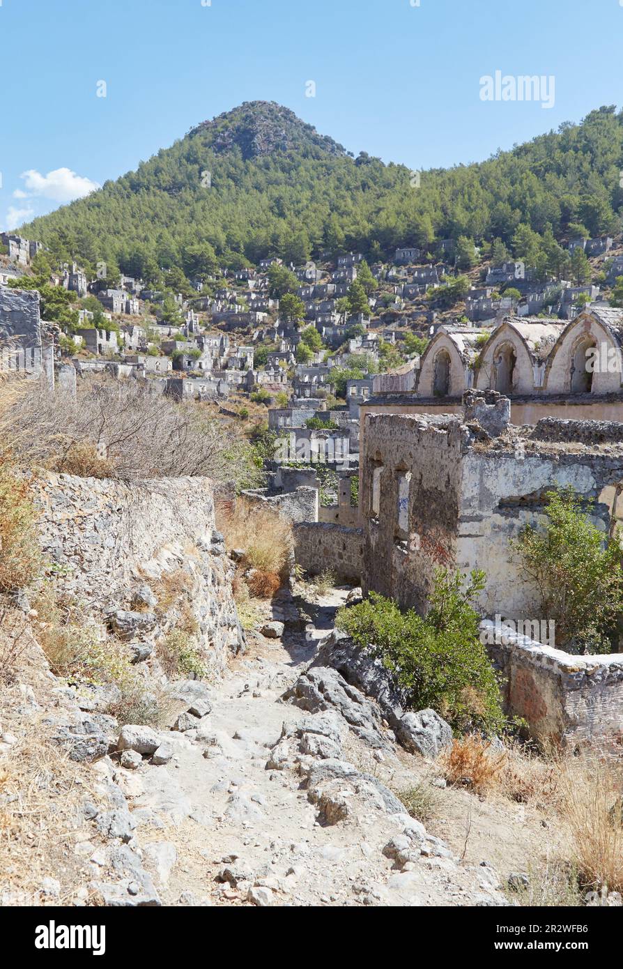 The ghost town of Kayakou outside of Fethiye, Turkey was once a ...