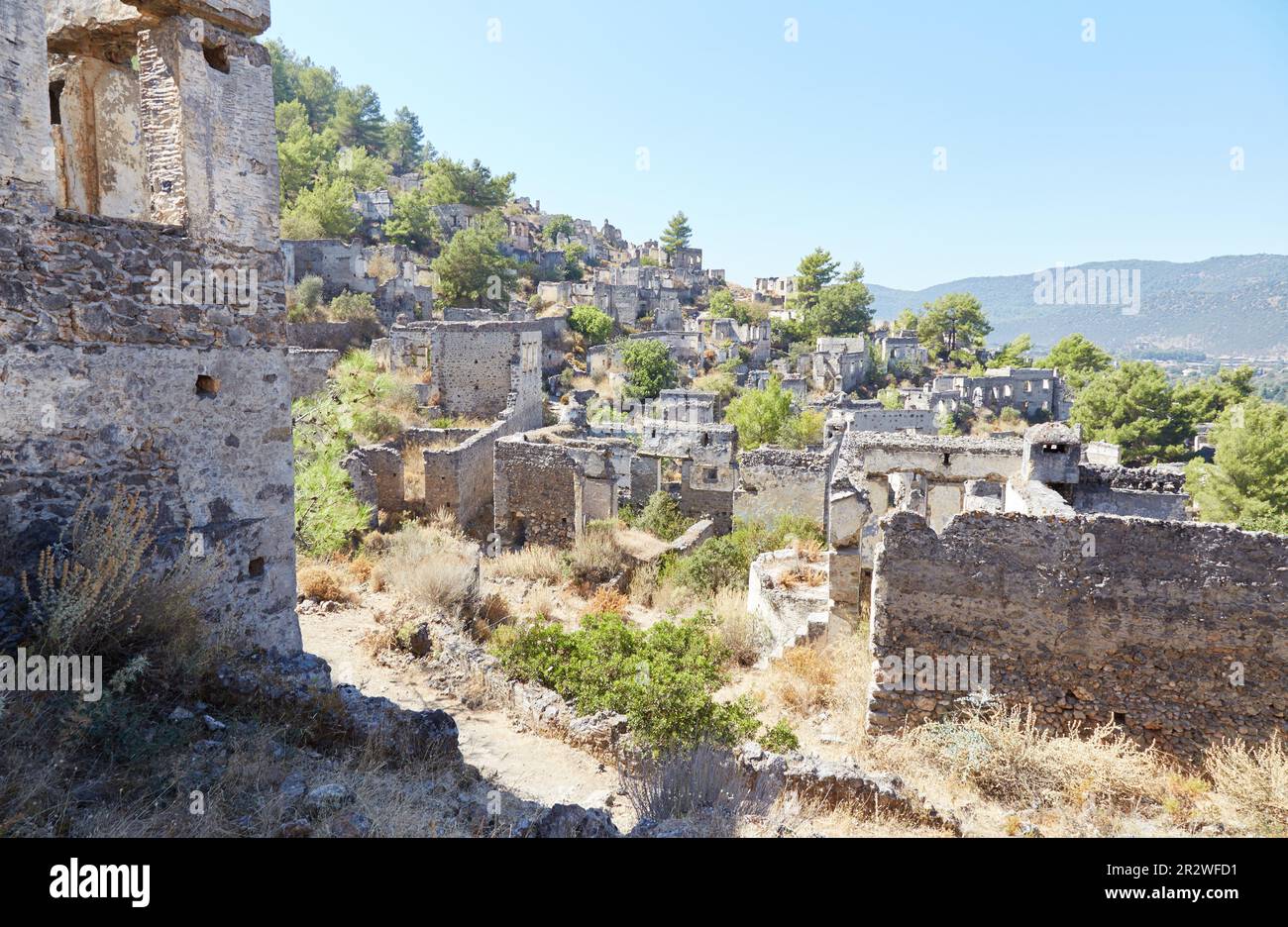 The ghost town of Kayakou outside of Fethiye, Turkey was once a ...