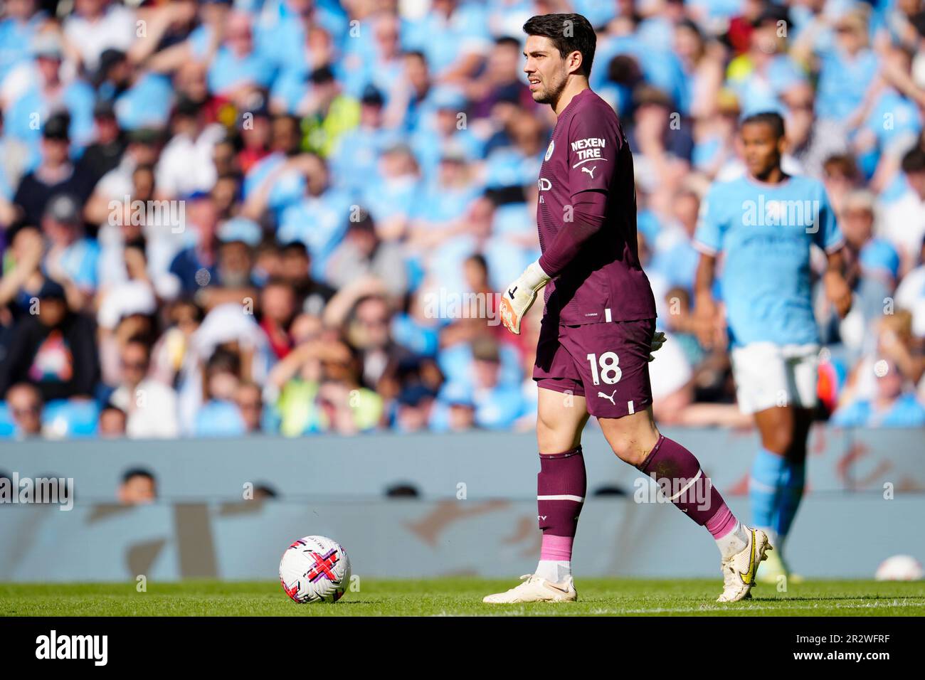 Manchester City's goalkeeper Stefan Ortega is in action during the ...