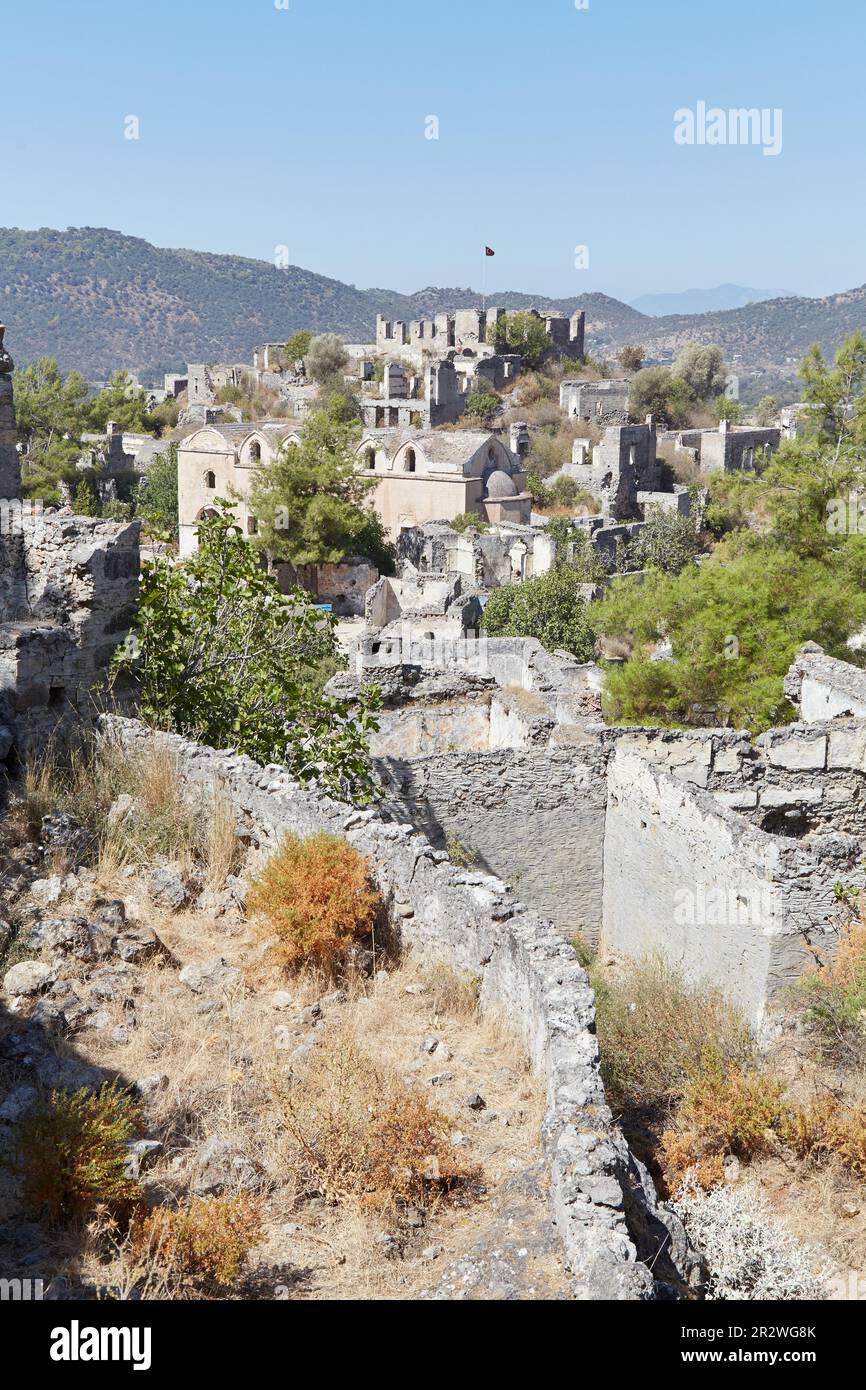 The ghost town of Kayakou outside of Fethiye, Turkey was once a ...