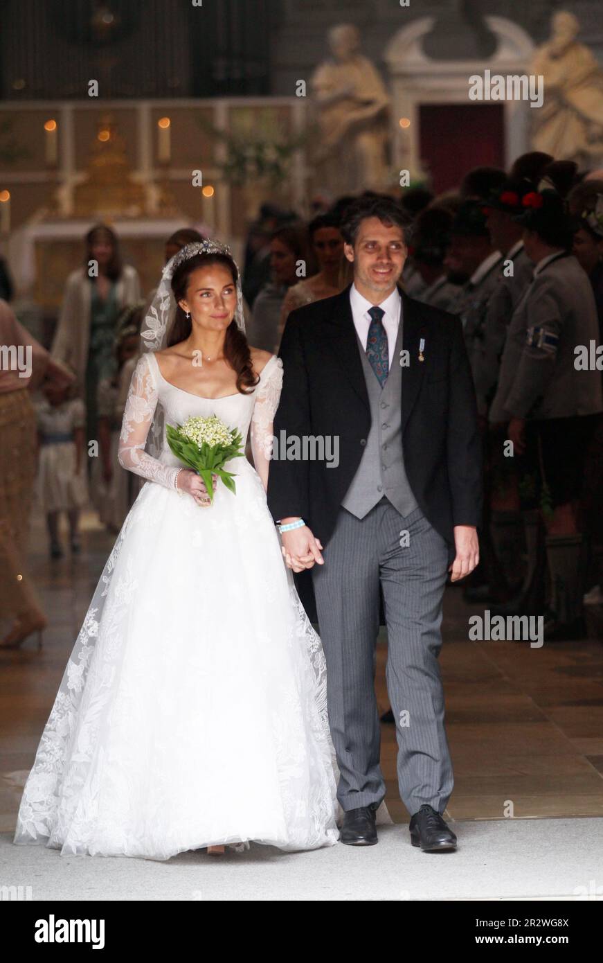 MUNICH, Germany - 20. MAY 2023: the bride and the groom after the ...