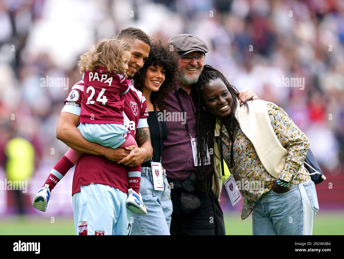 West Ham United's Thilo Kehrer, his partner Ariadna Hafez and his ...