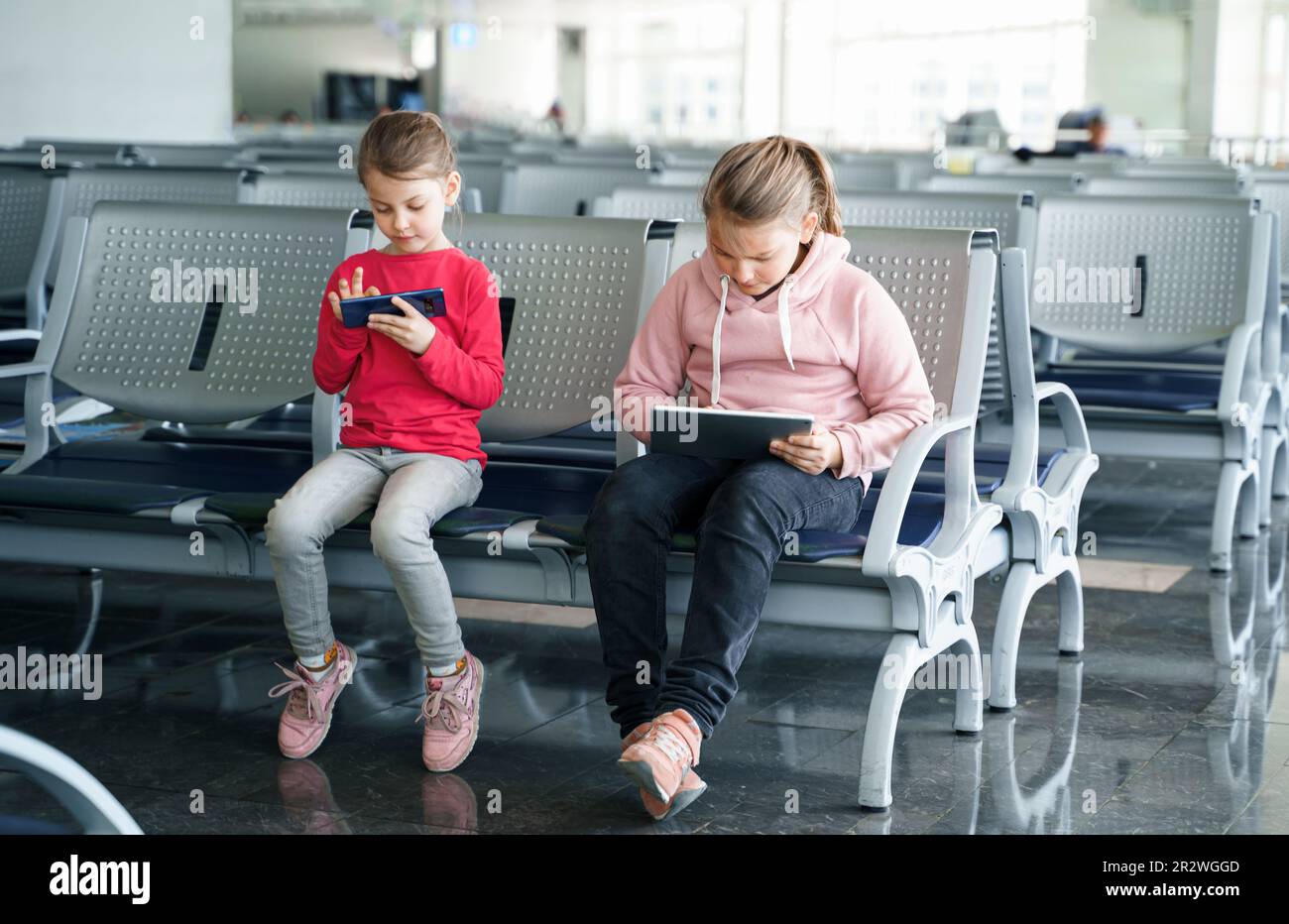 Children airplane lounge hi-res stock photography and images - Alamy