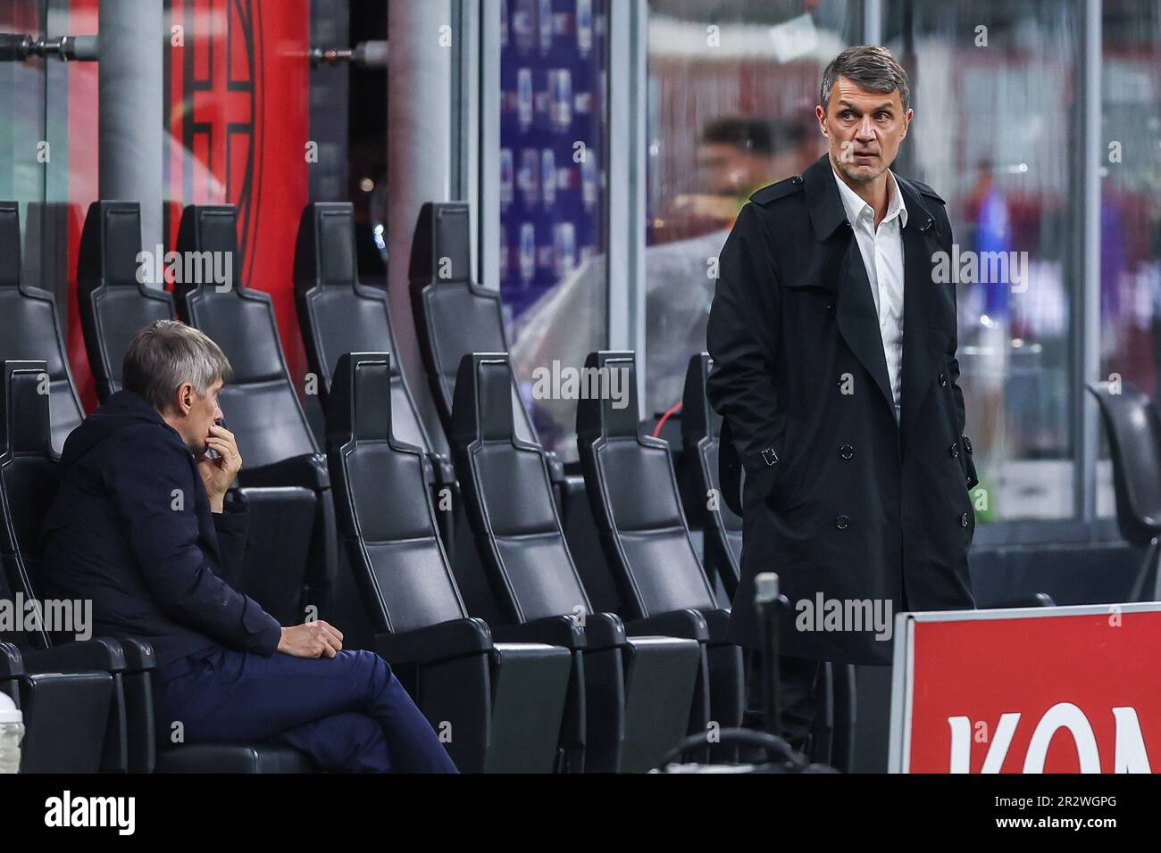 Paolo Maldini Technical Area Director of AC Milan looks on during Serie ...