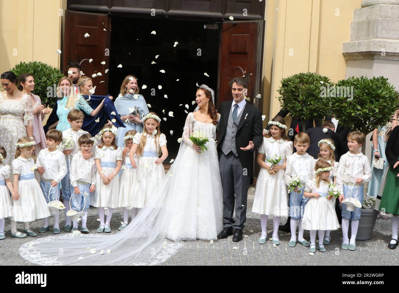MUNICH, Germany - 20. MAY 2023: After the church wedding ceremony, the ...