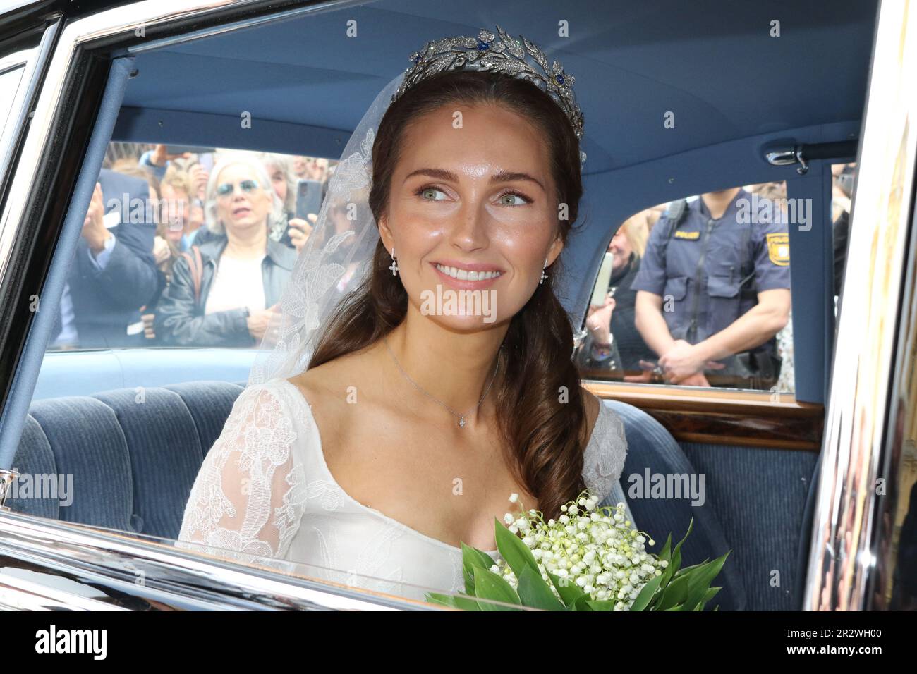 MUNICH, Germany - 20. MAY 2023: the bride, Sophie-Alexandra Princess of ...