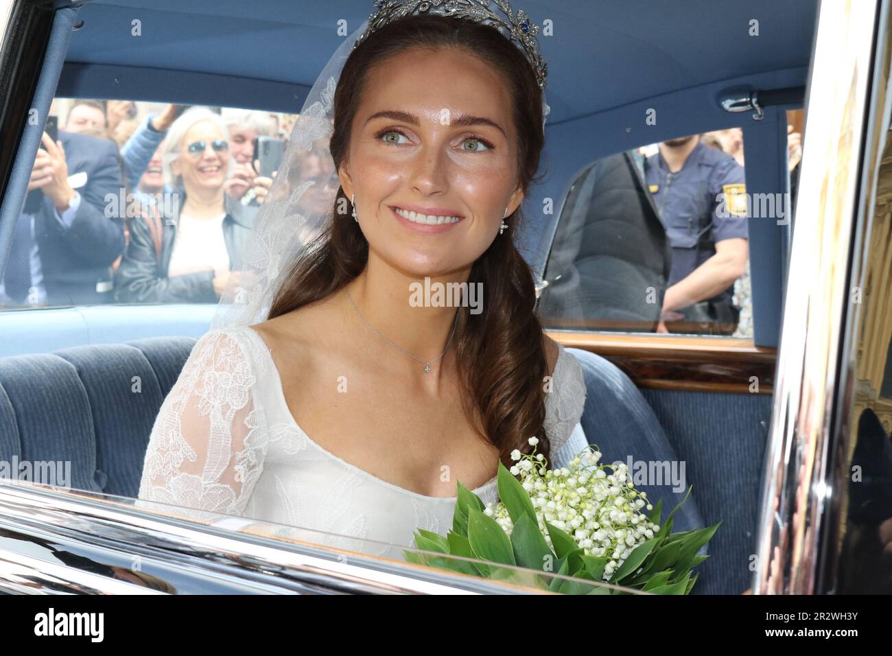 MUNICH, Germany - 20. MAY 2023: the bride, Sophie-Alexandra Princess of ...