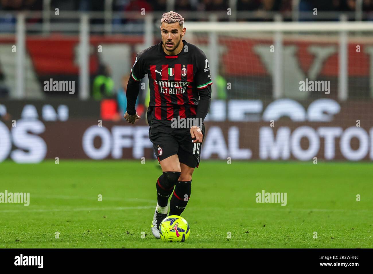 Theo Hernandez of AC Milan in action during Serie A 2022/23 football ...