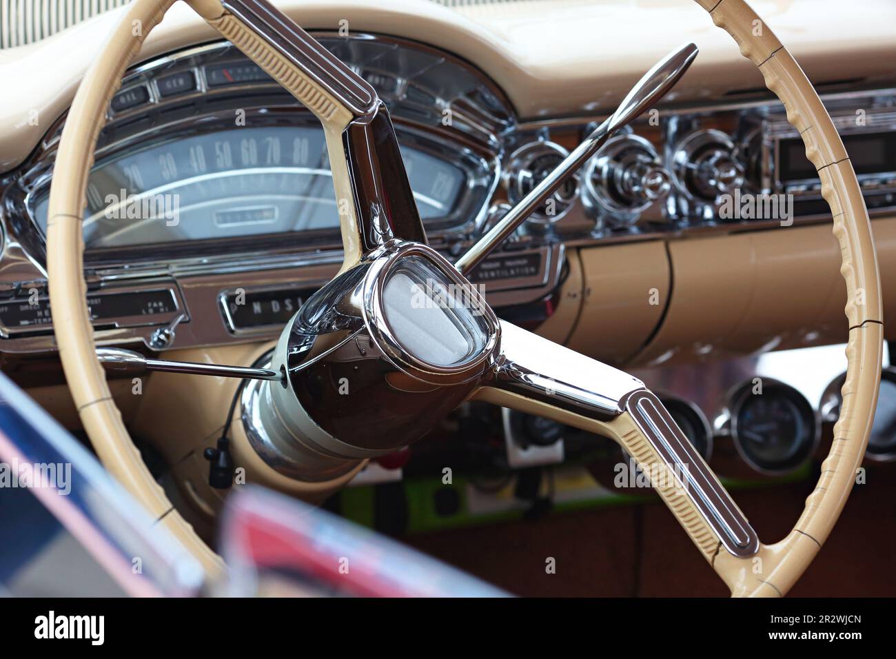 Old car cockpit Stock Photo - Alamy