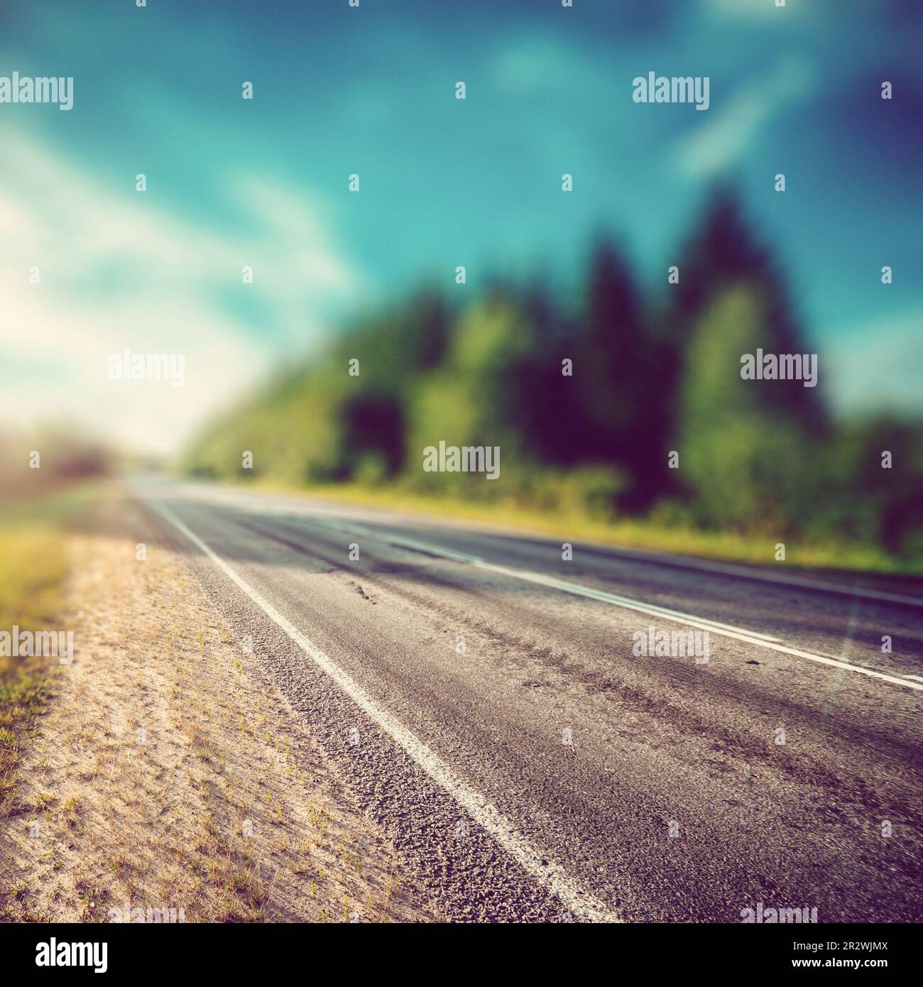 Summer road background blur effect Stock Photo - Alamy