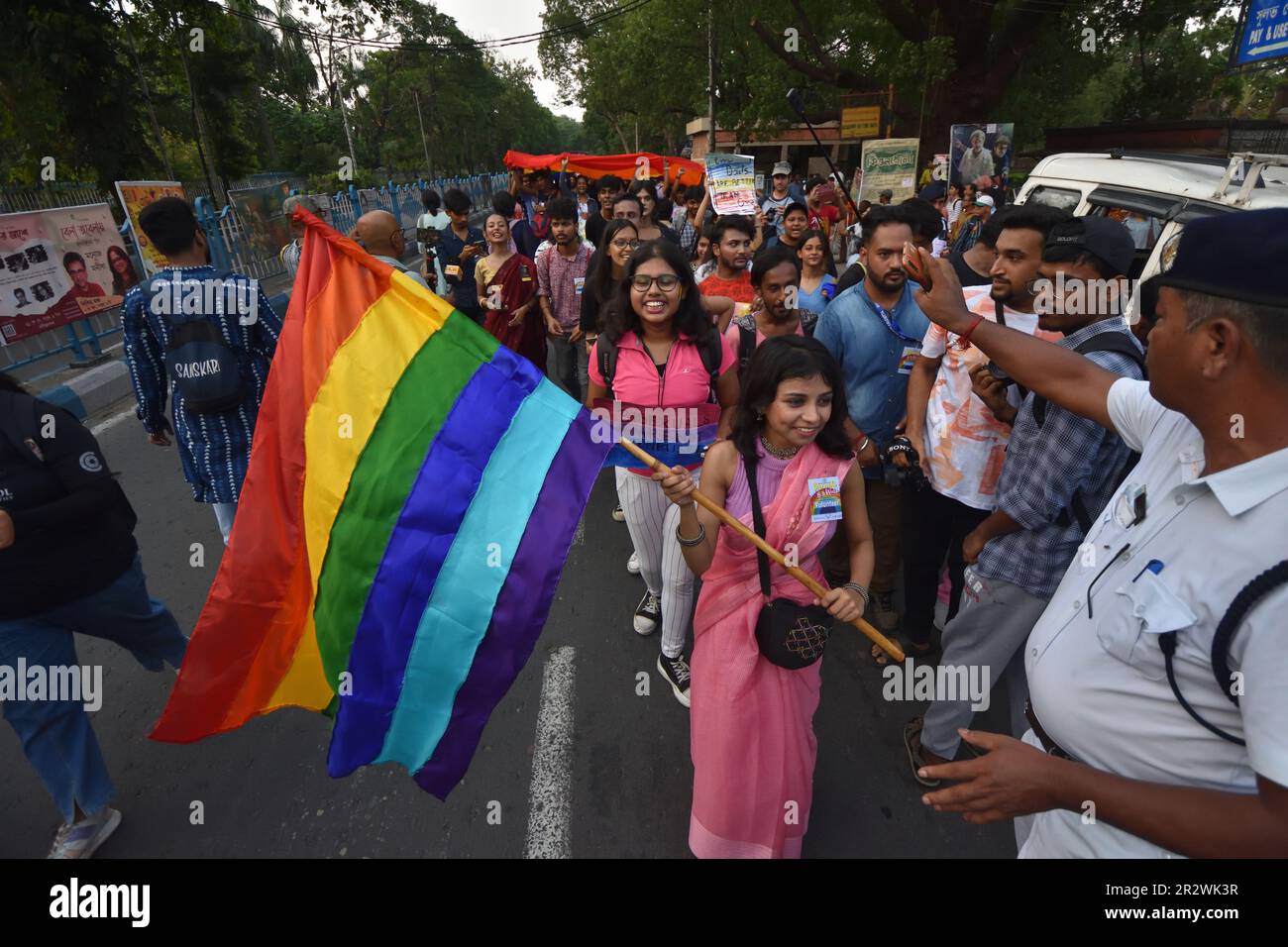 May 21, 2023, Kolkata, India: LGBTQ community take part during a rally ...