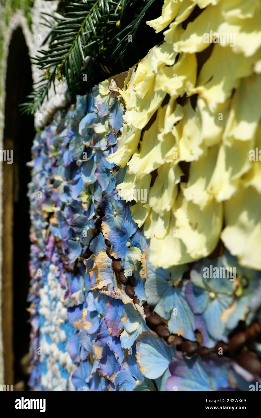 Tissington Well Dressings 2023 Close-up detail of the dressing, showing ...