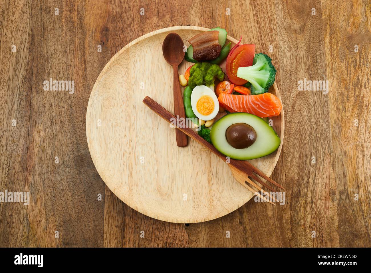 Intermittent fasting. Healthy breakfast, diet food concept. Organic ...