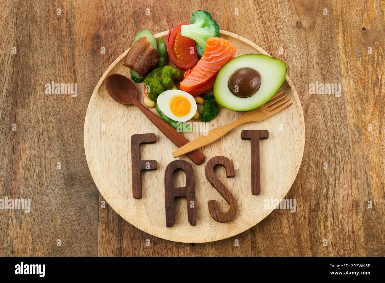 Intermittent fasting. Healthy breakfast, diet food concept. Organic ...