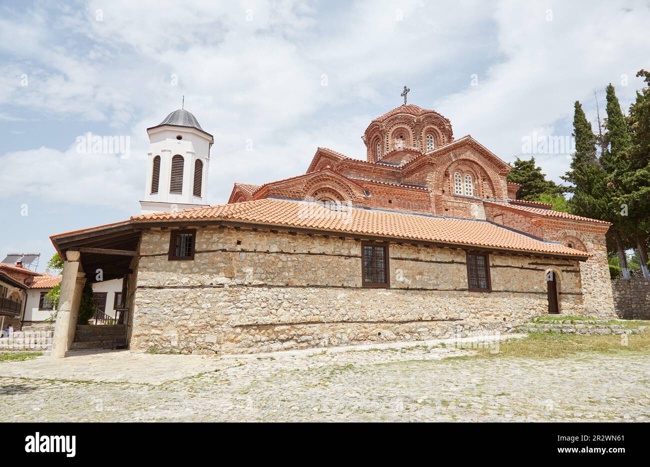 The historic district of Plaoshnik in Ohrid, North Macedonia Stock ...
