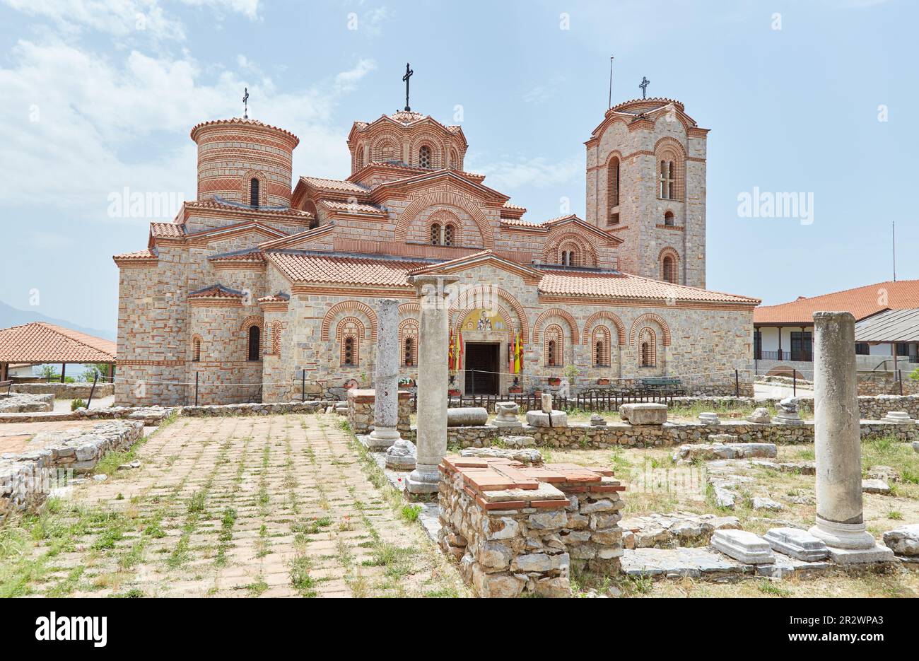 The historic district of Plaoshnik in Ohrid, North Macedonia Stock ...