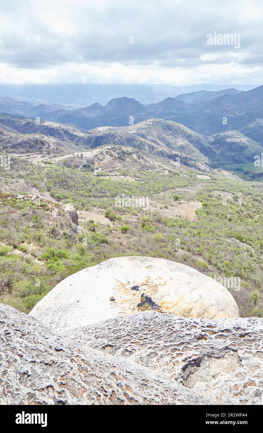 The unique frozen waterfalls and travertine pools of Hierve el Agua in ...