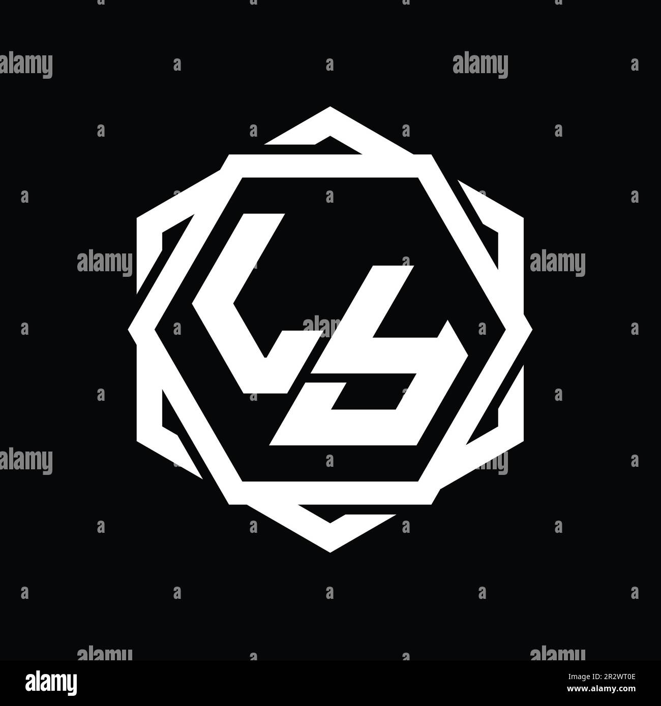 LY Logo monogram hexagon shape with geometric abstract isolated outline design template Stock ...