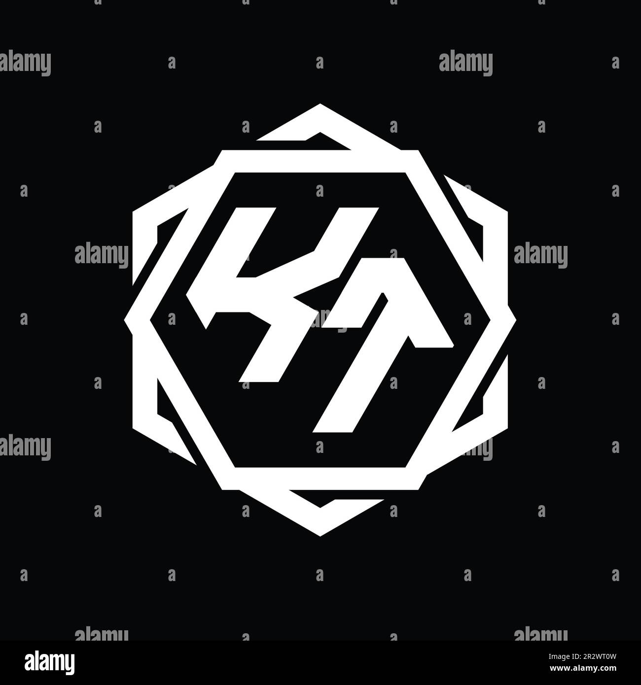 KT Logo monogram hexagon shape with geometric abstract isolated outline ... KT Logo monogram hexagon shape with geometric abstract isolated outline ...
