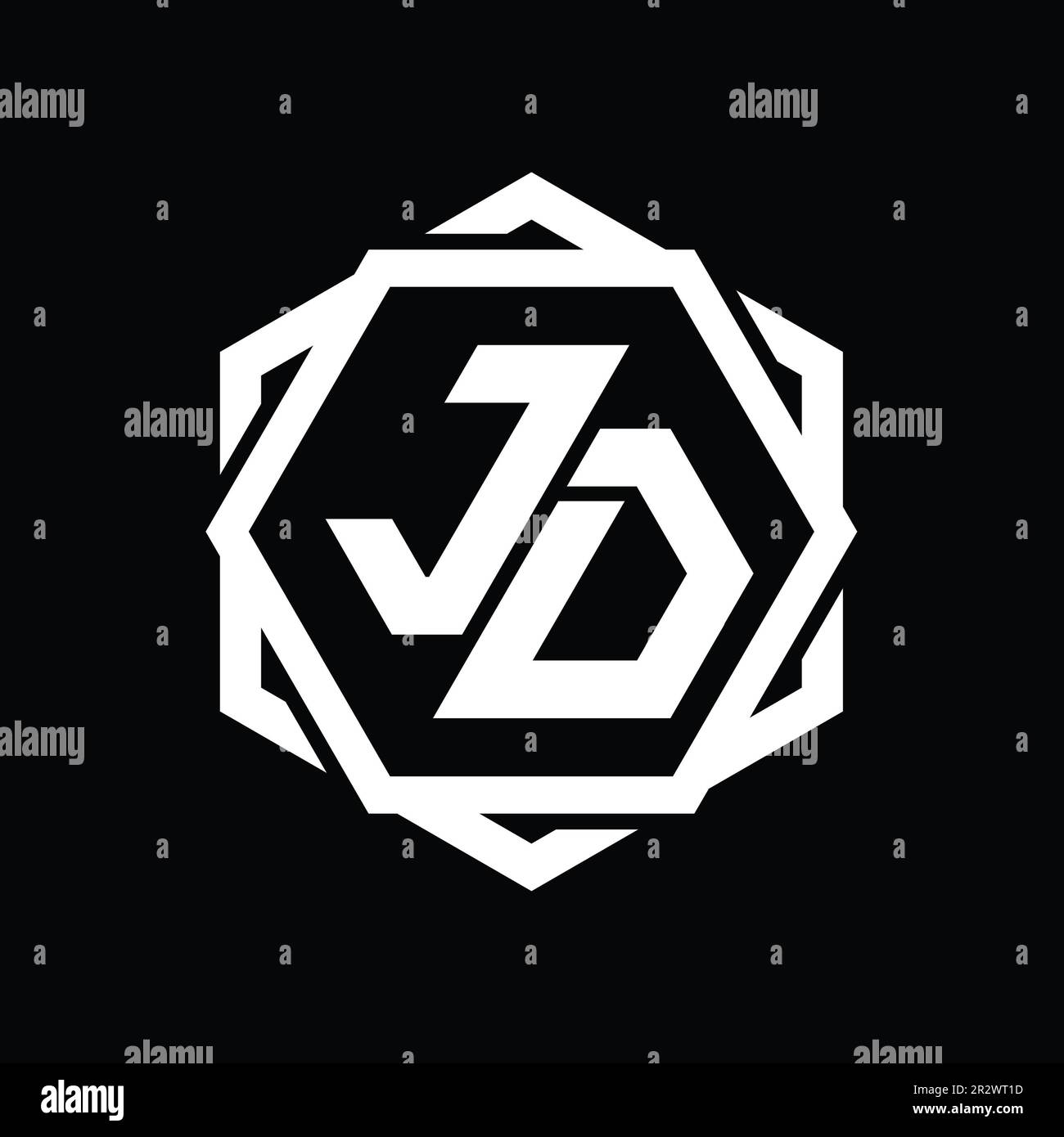 JO Logo monogram hexagon shape with geometric abstract isolated outline ...
