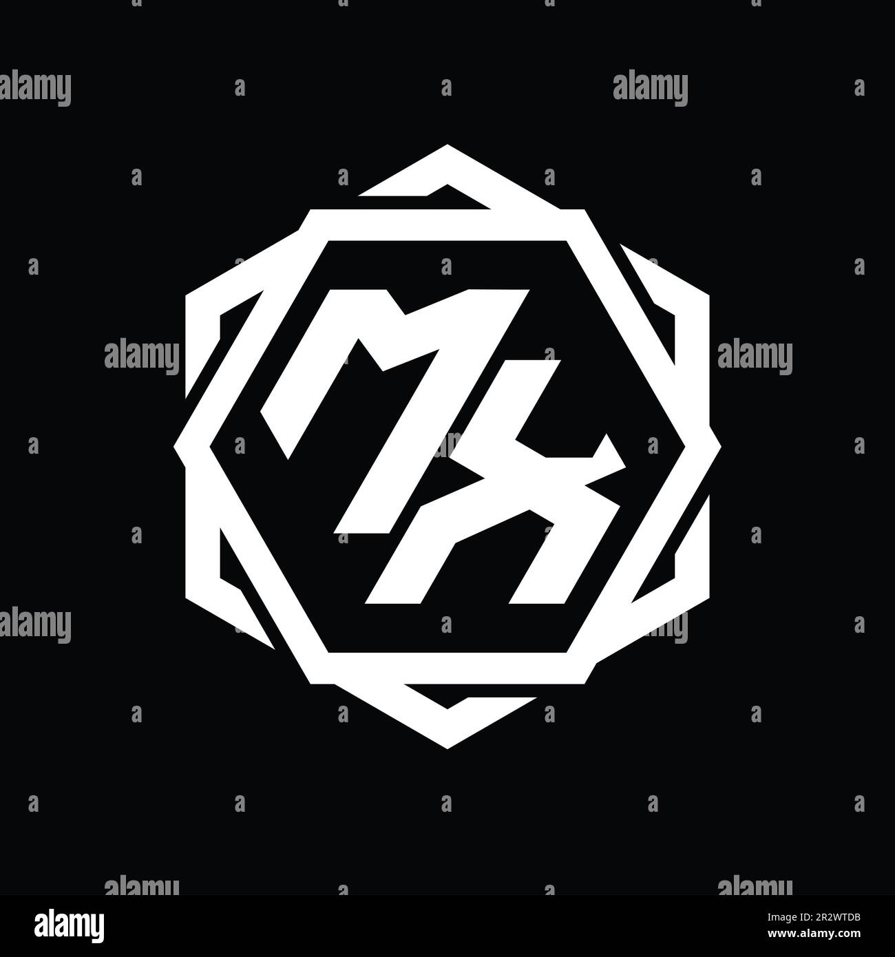 MX Logo monogram hexagon shape with geometric abstract isolated outline design template Stock ...