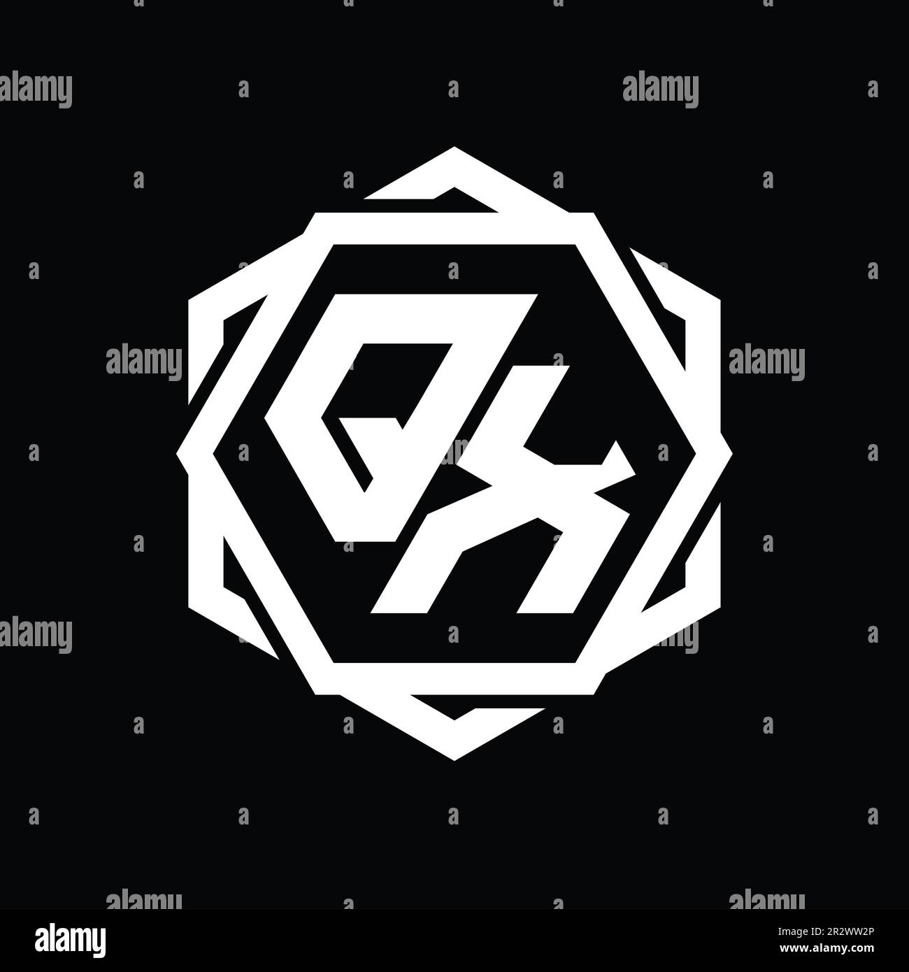 QX Logo monogram hexagon shape with geometric abstract isolated outline design template Stock ...