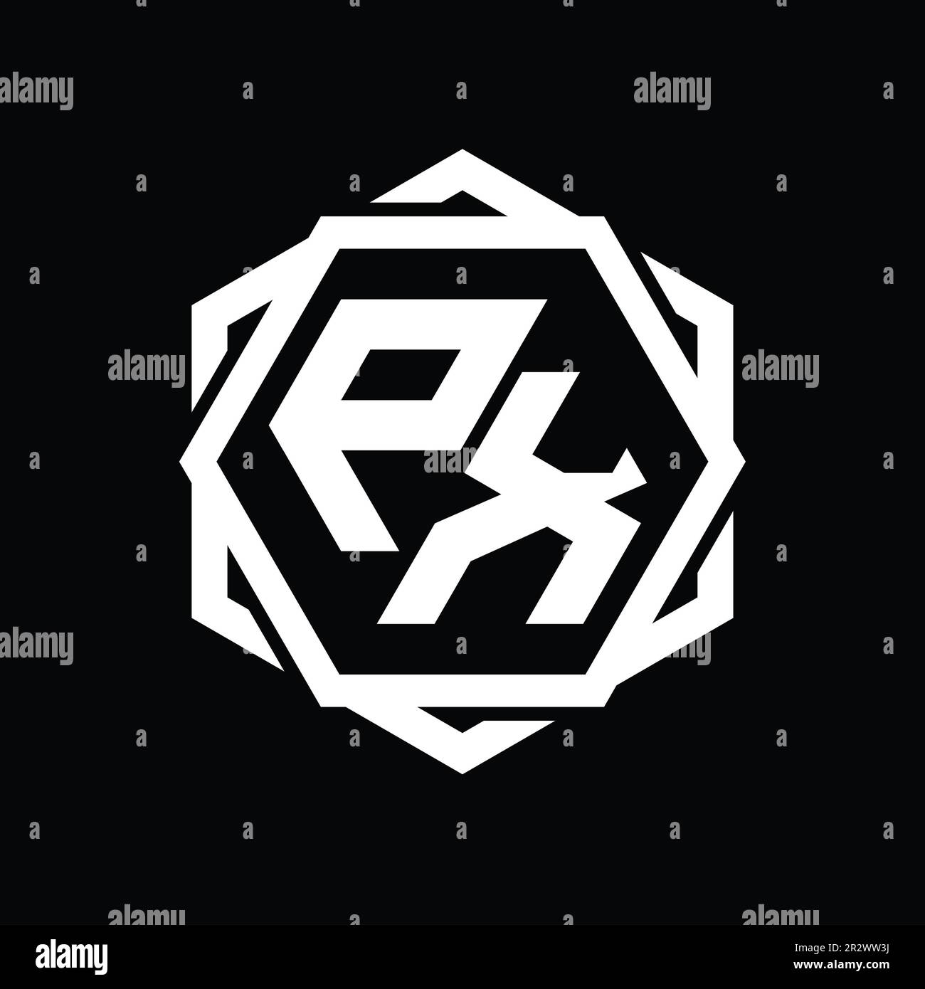 PX Logo monogram hexagon shape with geometric abstract isolated outline design template Stock ...