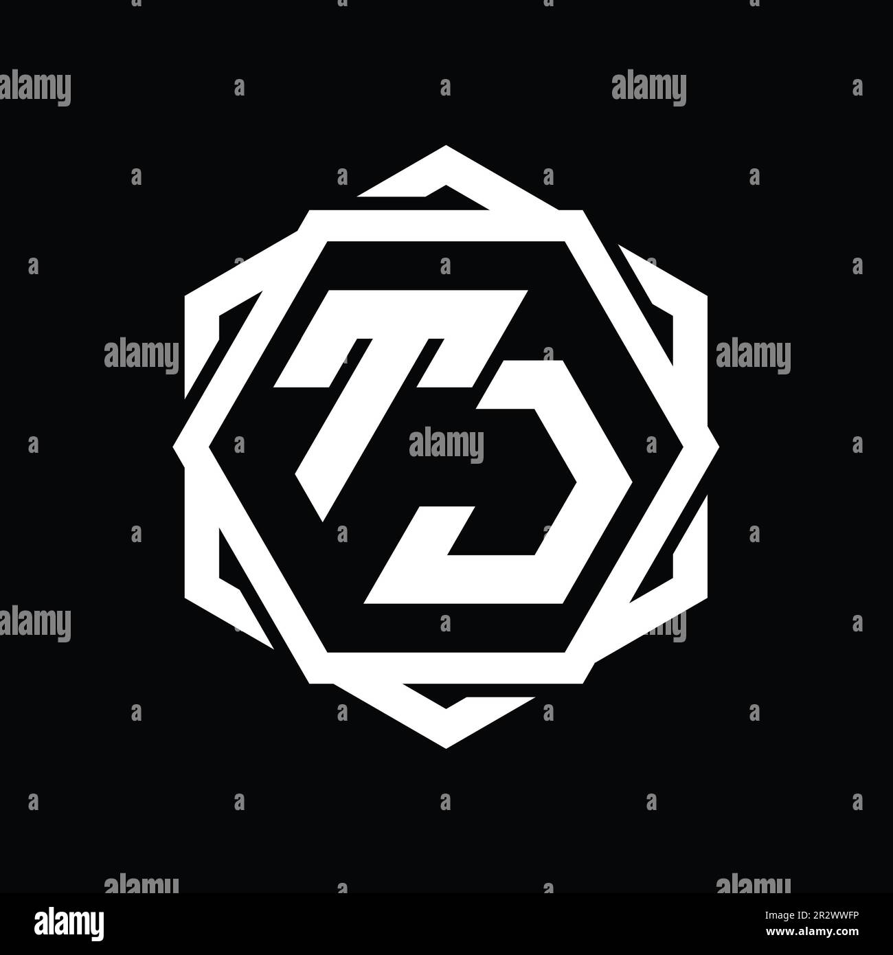TJ Logo monogram hexagon shape with geometric abstract isolated outline ... TJ Logo monogram hexagon shape with geometric abstract isolated outline ...