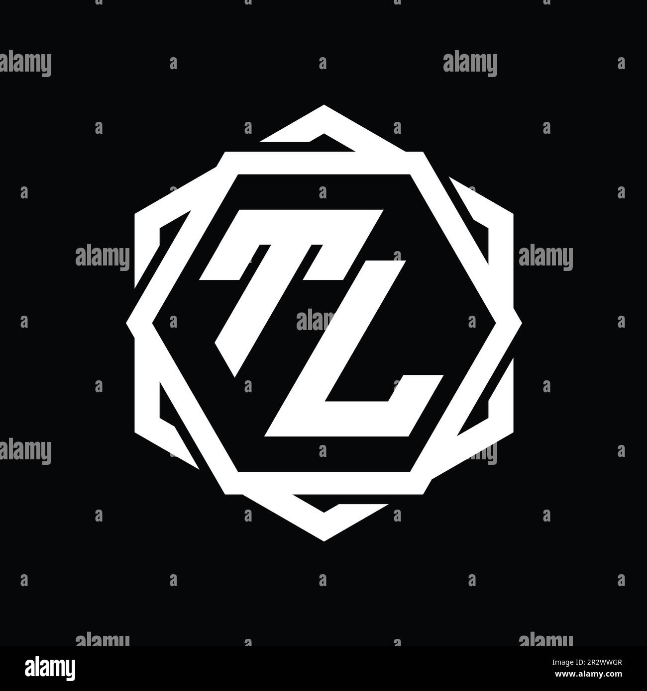 TL Logo monogram hexagon shape with geometric abstract isolated outline ...