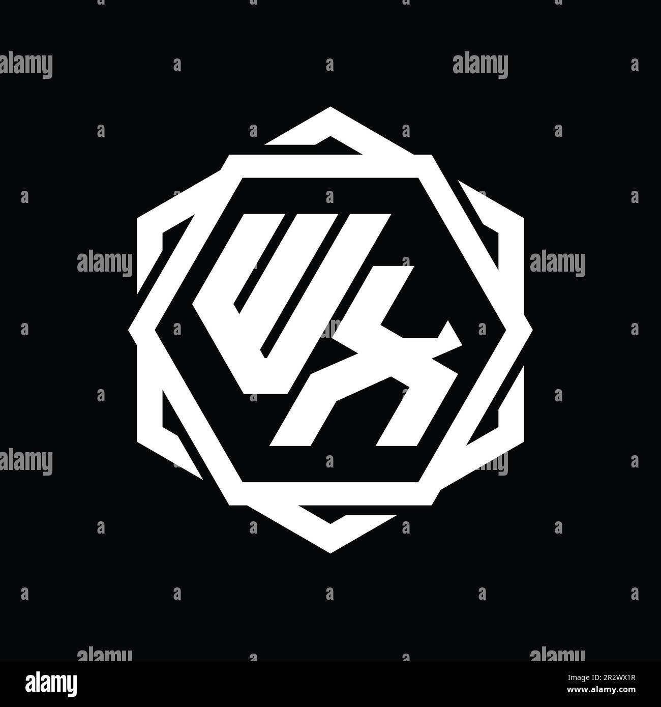 WX Logo monogram hexagon shape with geometric abstract isolated outline design template Stock ...