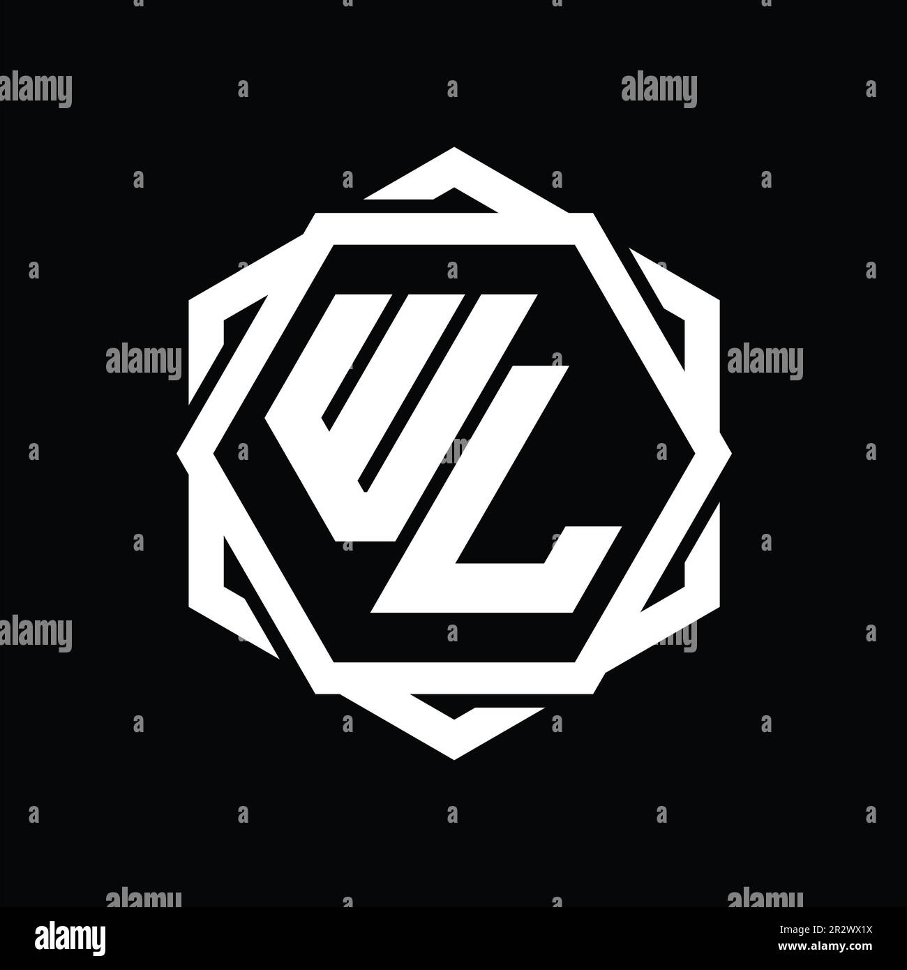 WL Logo monogram hexagon shape with geometric abstract isolated outline ... WL Logo monogram hexagon shape with geometric abstract isolated outline ...
