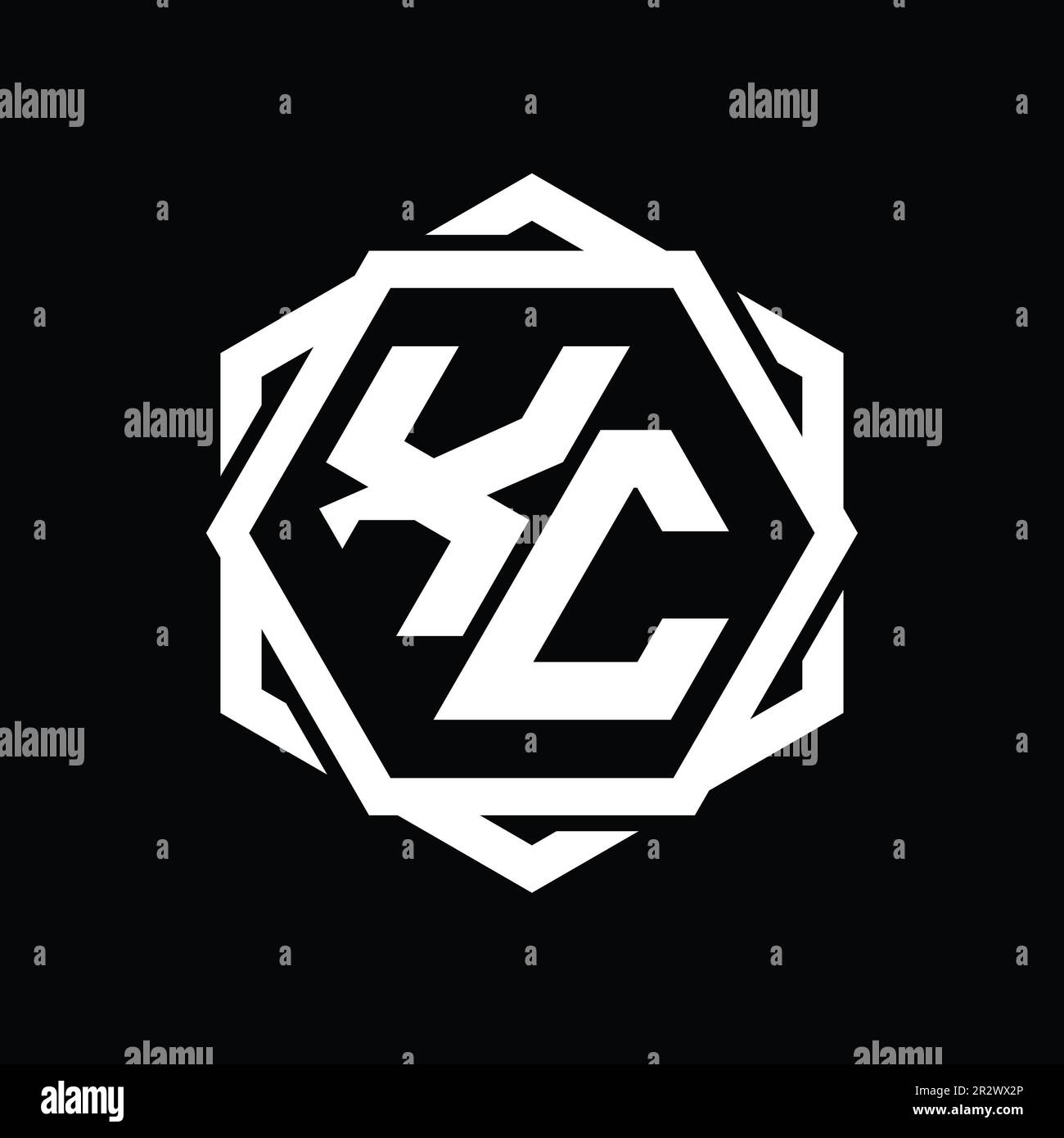 XC Logo monogram hexagon shape with geometric abstract isolated outline design template Stock ...