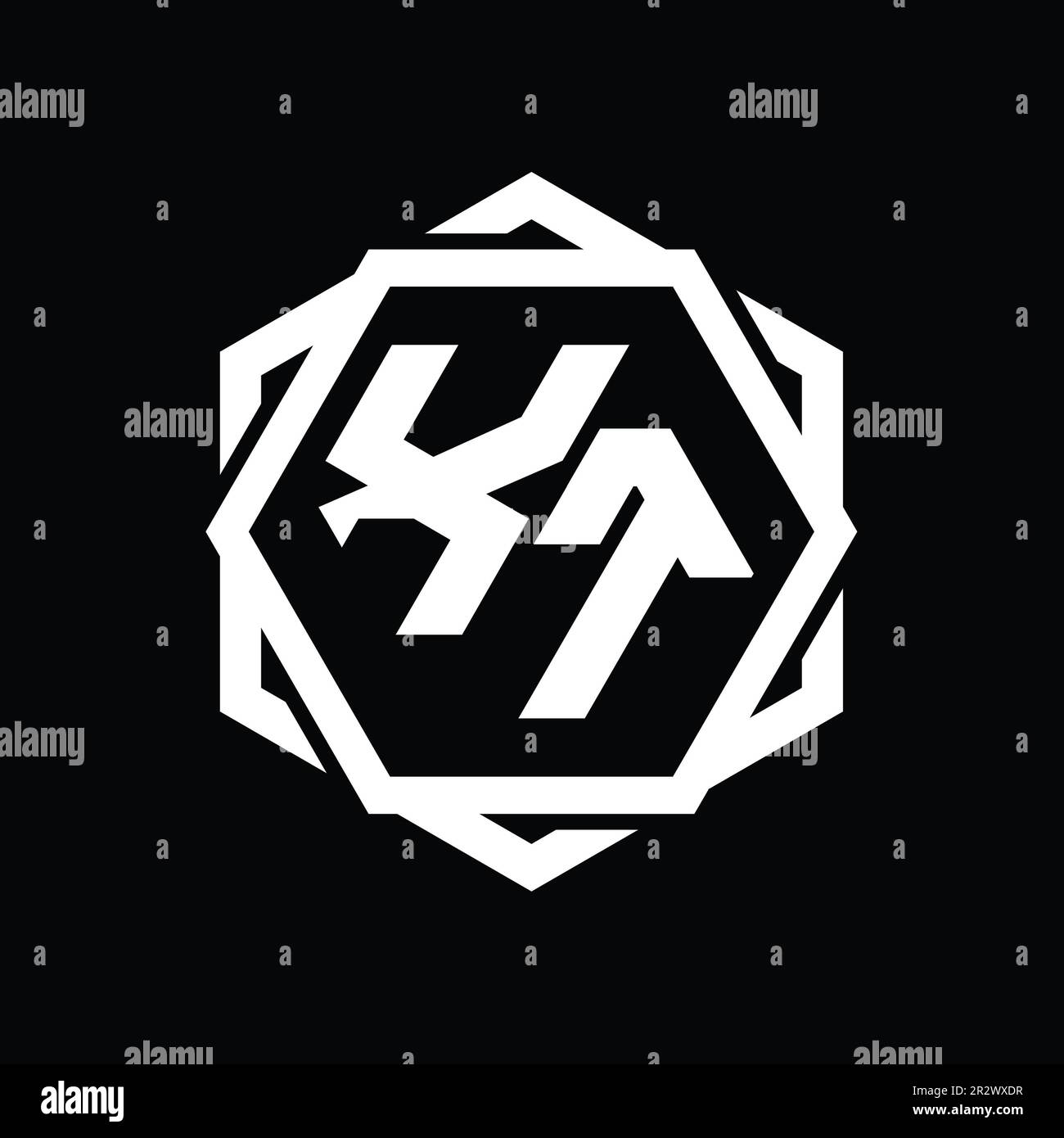 XT Logo monogram hexagon shape with geometric abstract isolated outline design template Stock ...