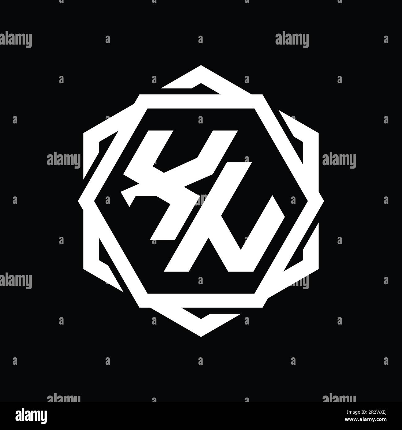 XN Logo monogram hexagon shape with geometric abstract isolated outline design template Stock ...