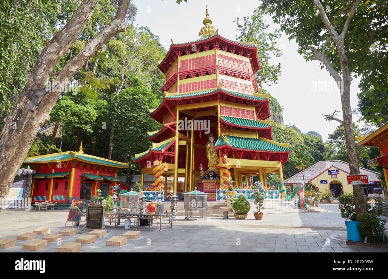 The majestic Tiger Cave Temple of Krabi, Thailand, home to caves ...