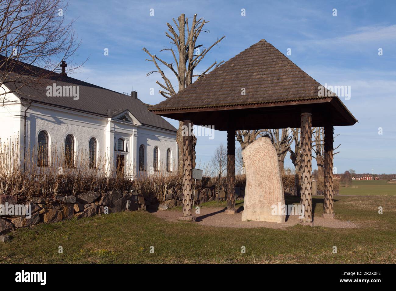 Ancient characters, messages are carved in the Rök Runestone. Rök ...