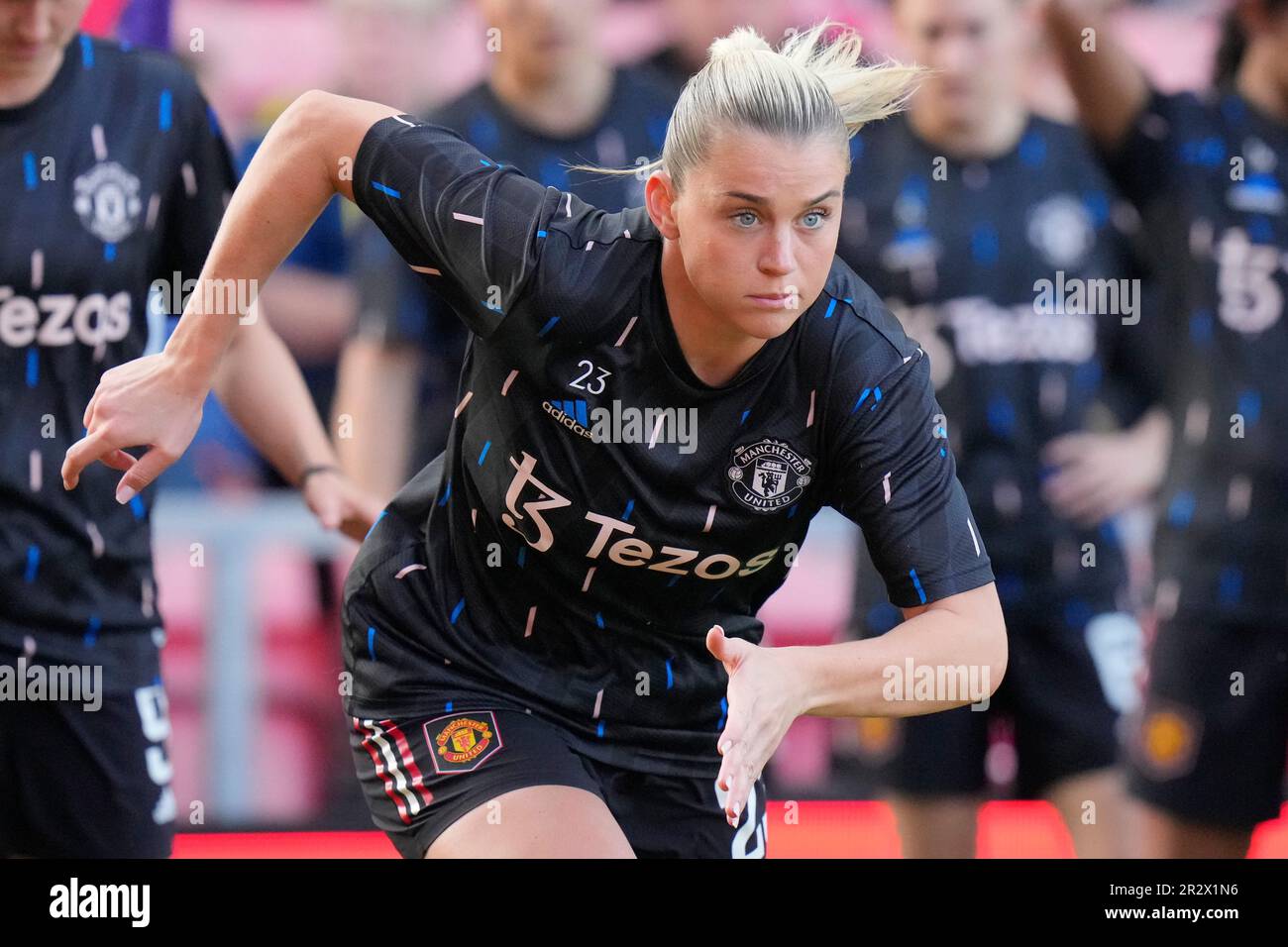 Alessia Russo #23 of Manchester United warms up before the The FA Women ...