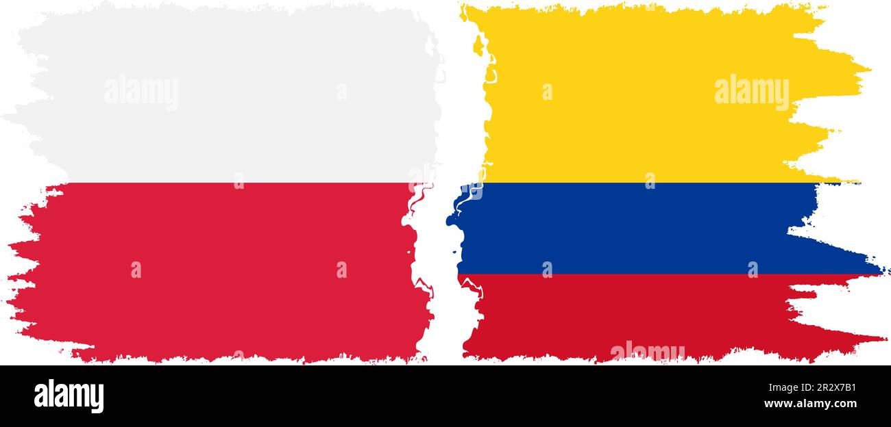 Colombia and Poland grunge flags connection, vector Stock Vector Image ...