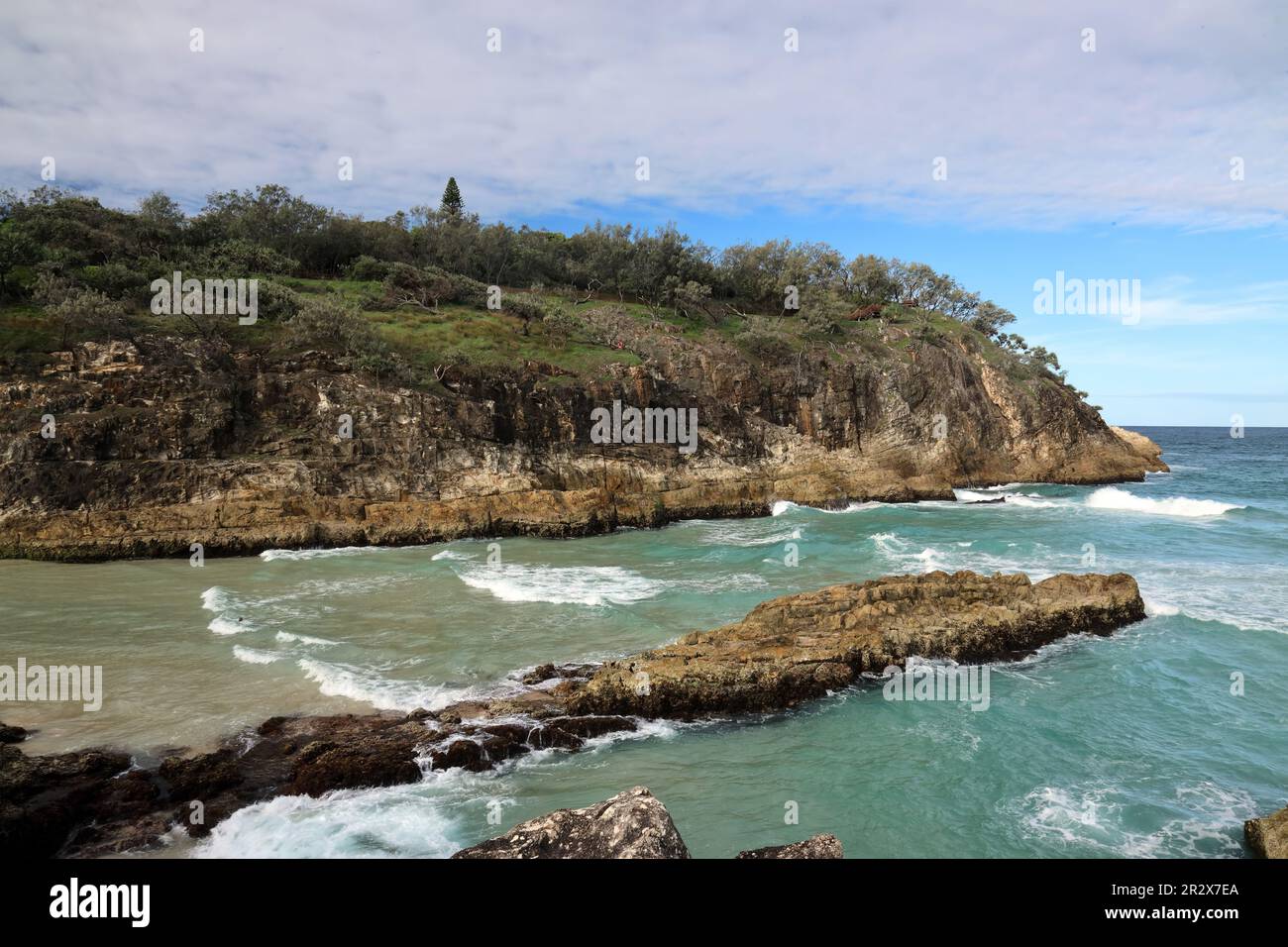rocky headland Point Lookout, North Stradbroke Island, Queensland ...