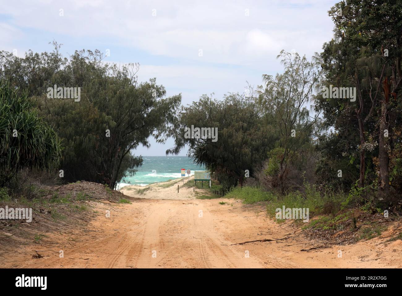 sandy track to the seA Main Beach, North Stradbroke Island, Queensland, Australia. March Stock ...