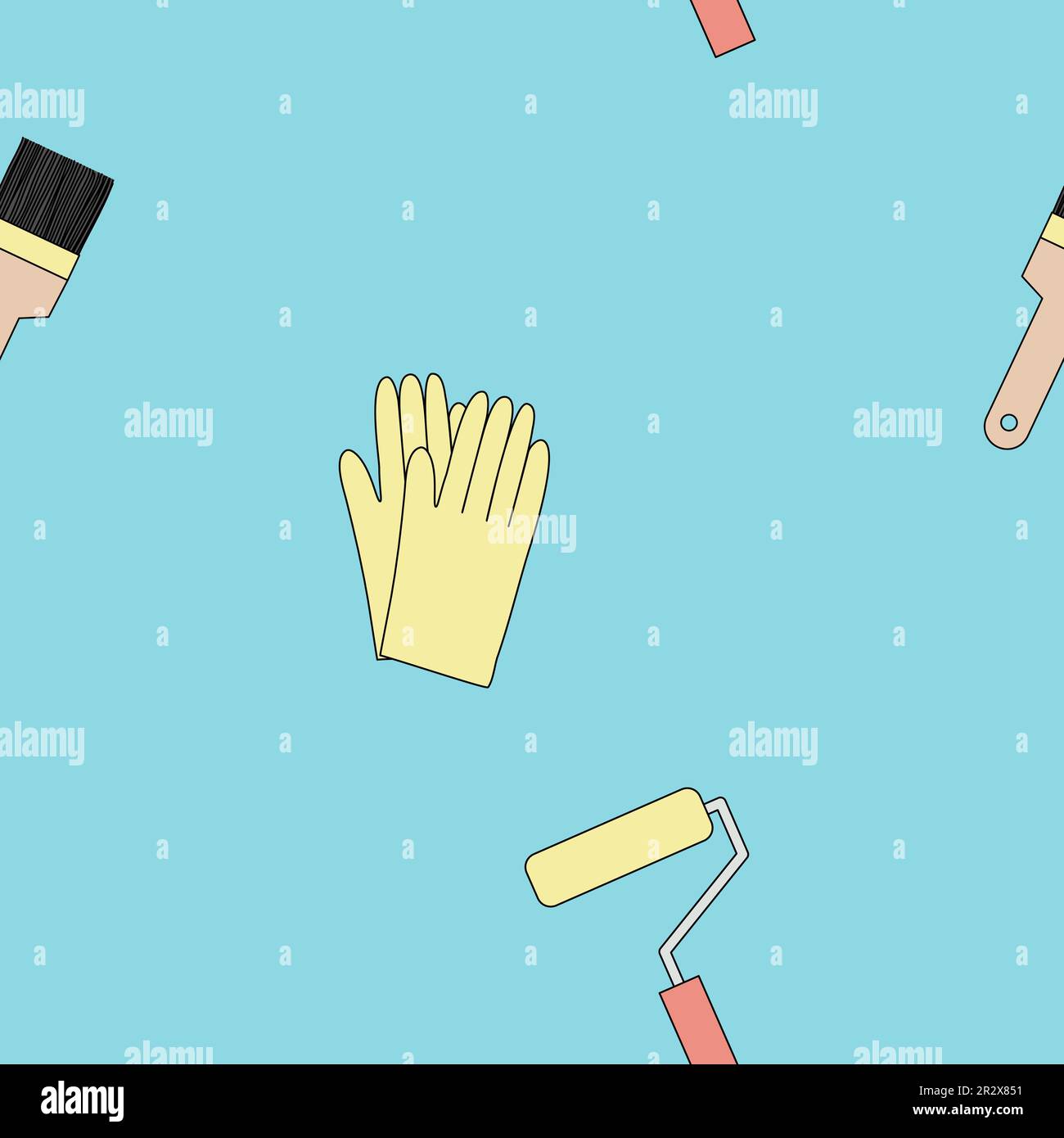Seamless pattern with house repair work tools , painting brush ...