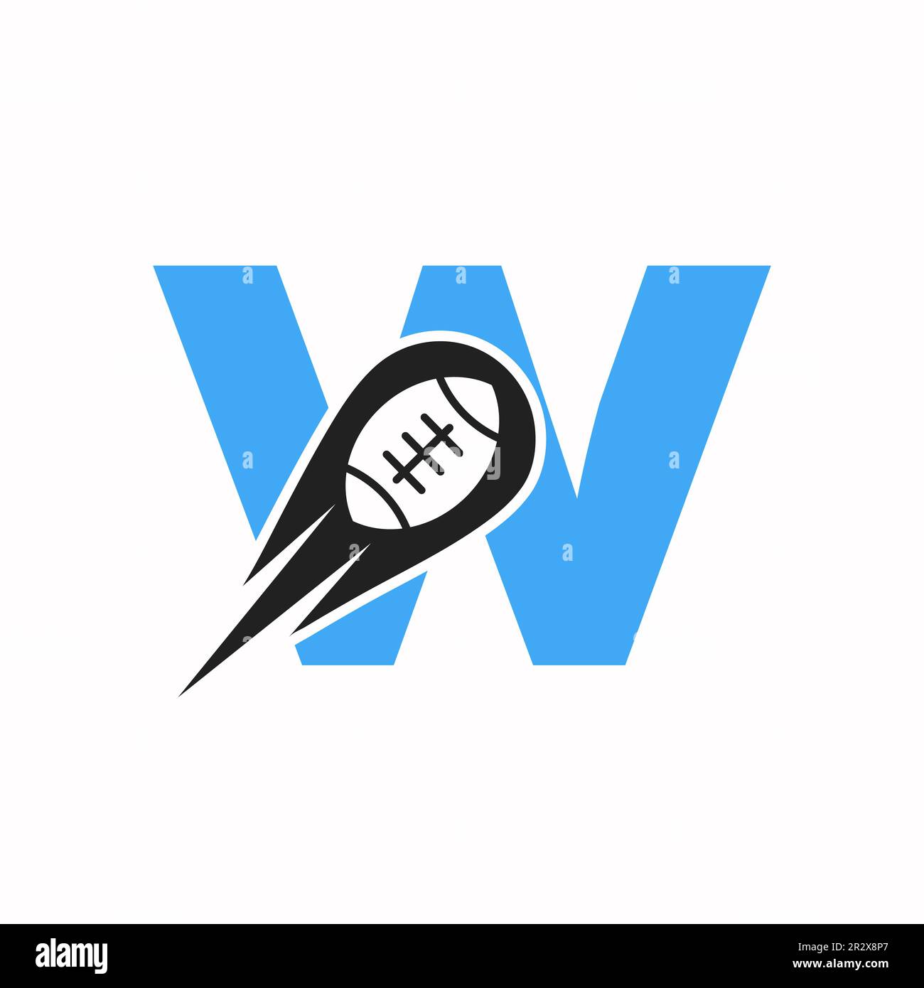 Initial Letter W Rugby Logo, American Football Symbol Combine With ...
