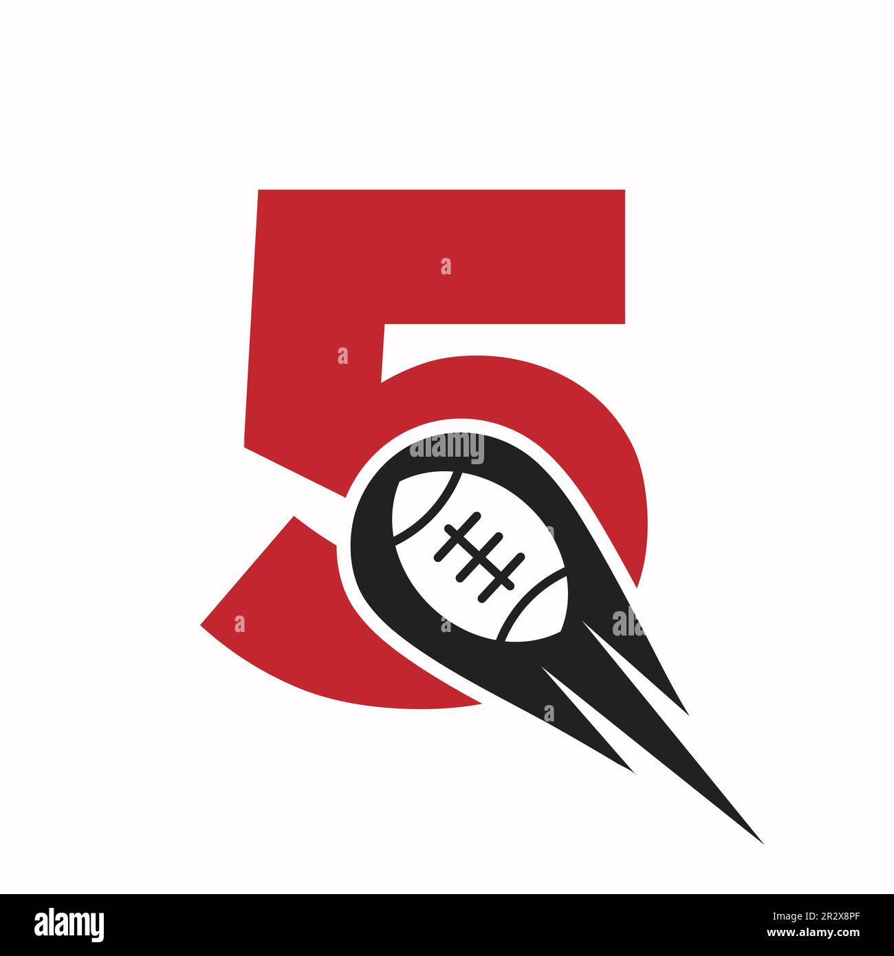 Initial Letter 5 Rugby Logo, American Football Symbol Combine With ...