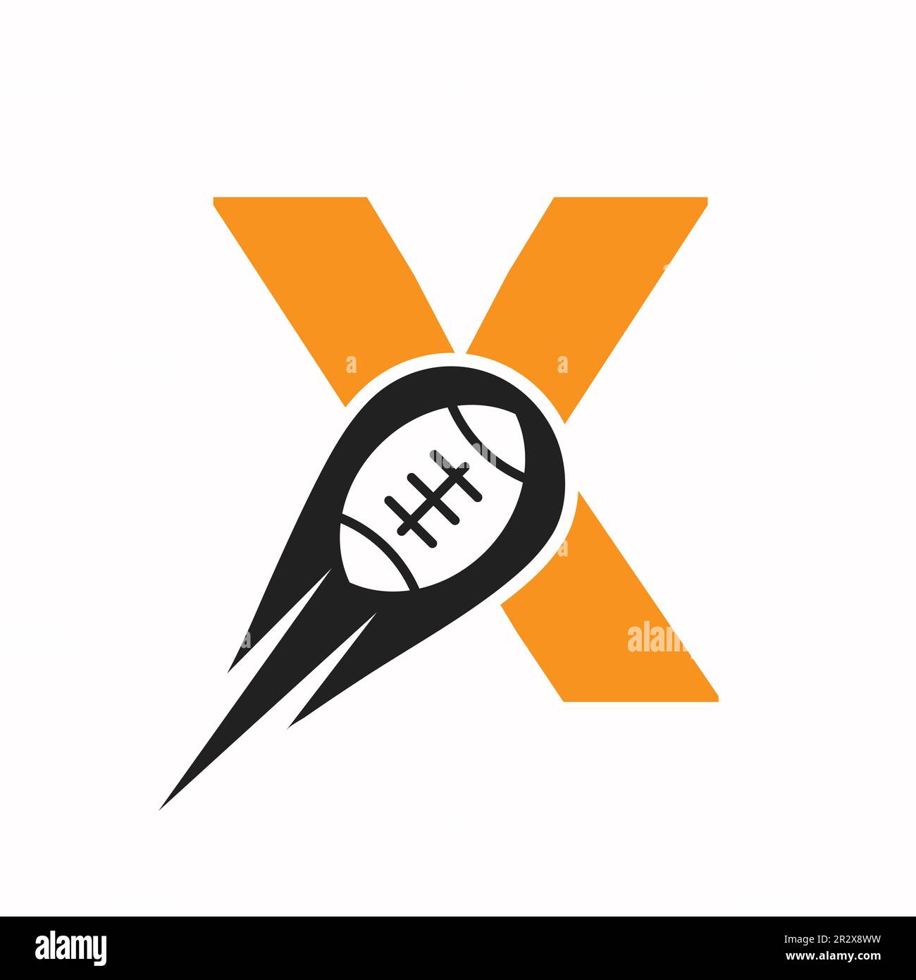 Initial Letter X Rugby Logo, American Football Symbol Combine With ...