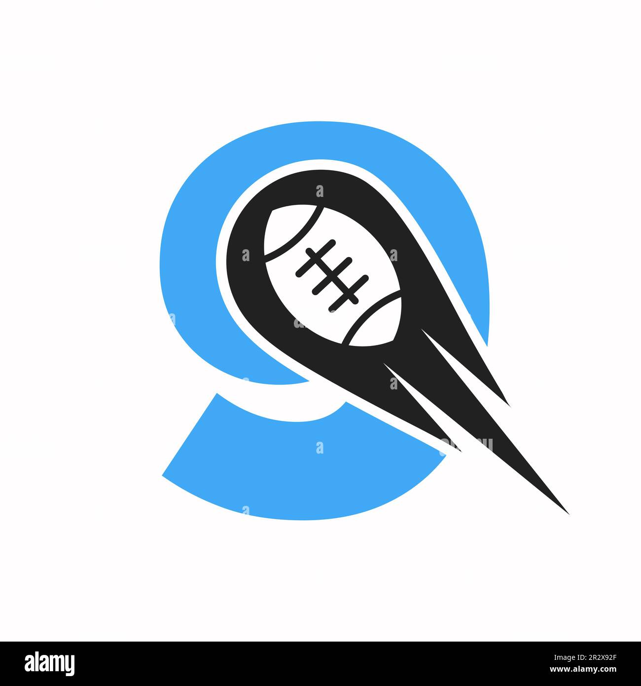 Initial Letter 9 Rugby Logo, American Football Symbol Combine With ...
