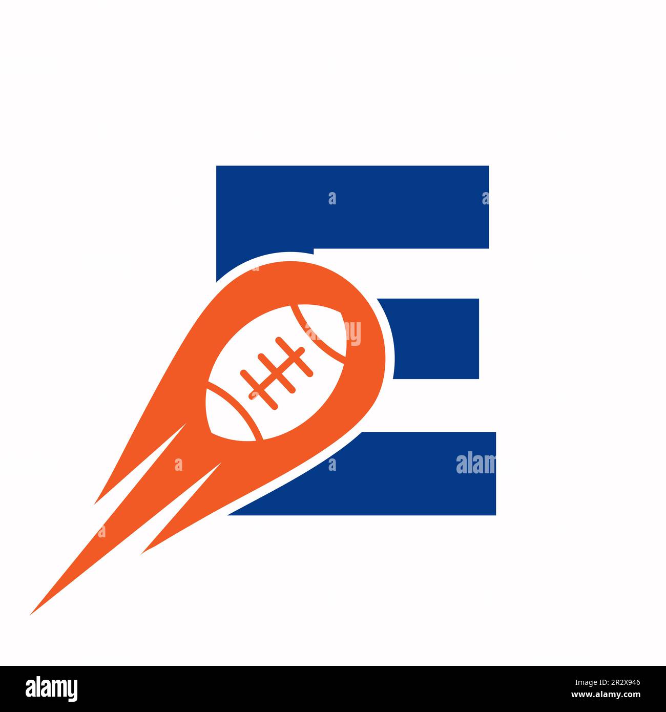 Initial Letter E Rugby Logo, American Football Symbol Combine With ...