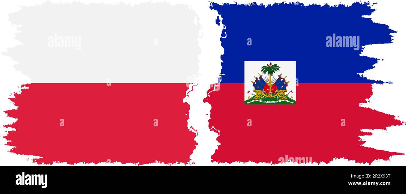 Haiti and Poland grunge flags connection, vector Stock Vector Image ...