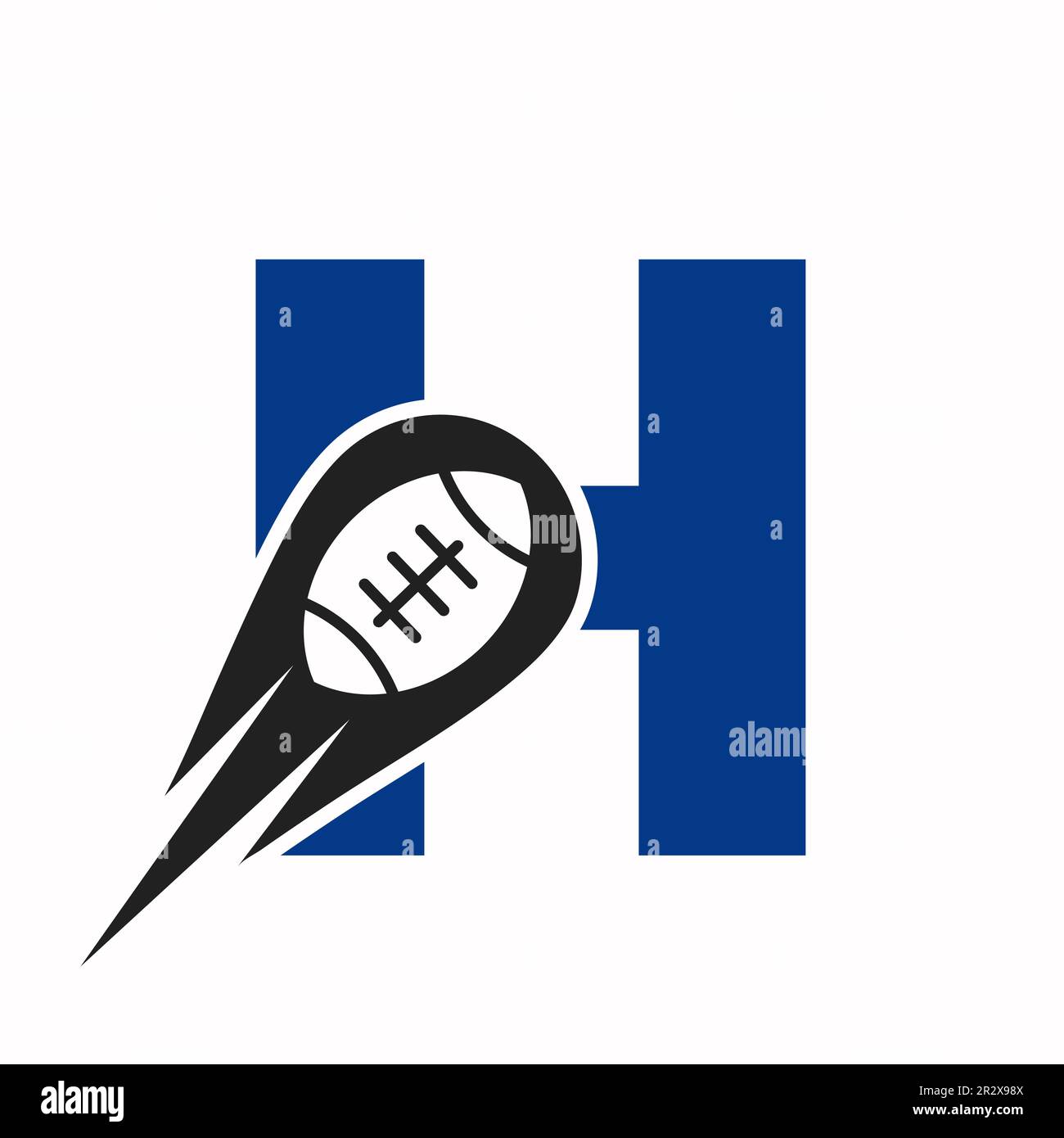 Initial Letter H Rugby Logo, American Football Symbol Combine With ...
