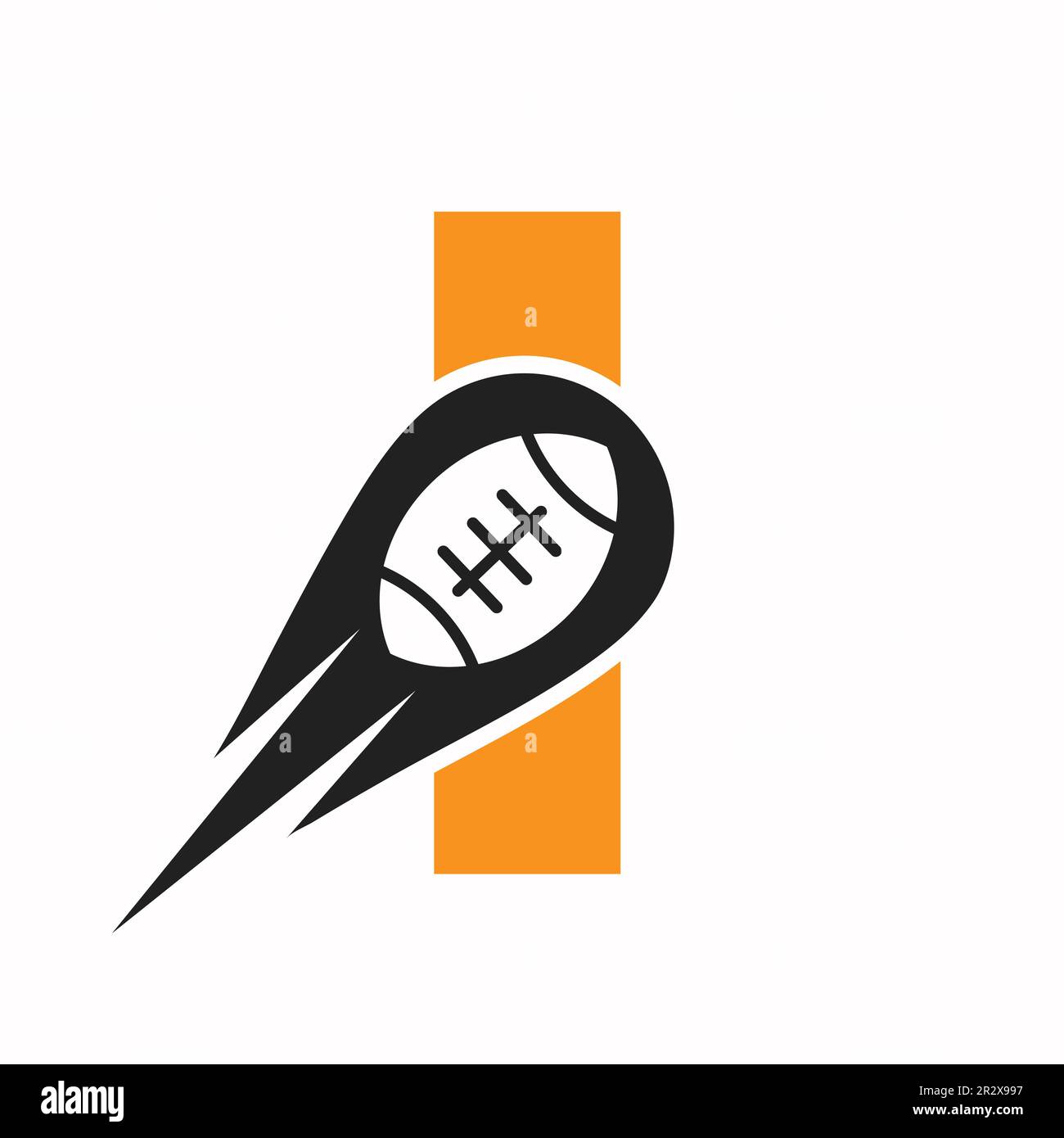 Initial Letter I Rugby Logo, American Football Symbol Combine With ...